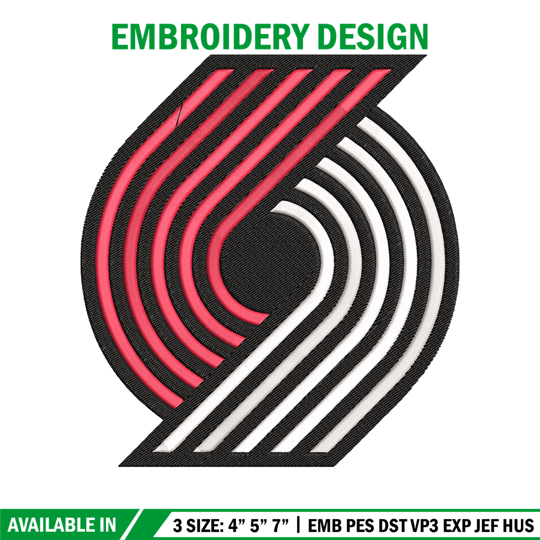 Portland Trail Blazers logo embroidery design,NBA embroidery | Inspire ...