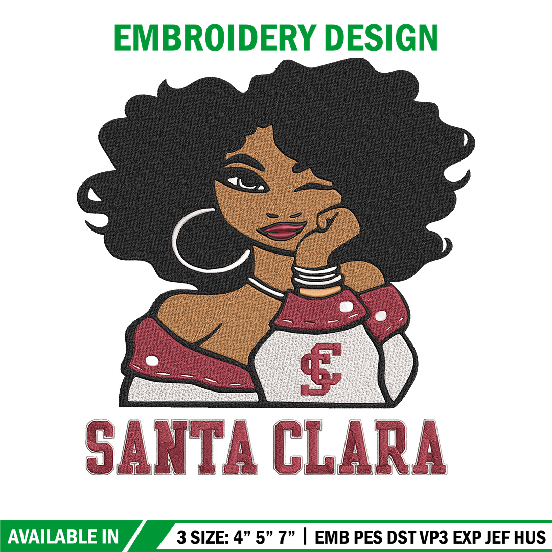 Santa Clara girl embroidery design, NCAA embroidery, Embroid | Inspire ...