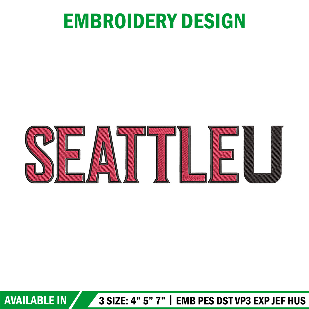 Seattle University logo embroidery design, NCAA embroidery, | Inspire ...
