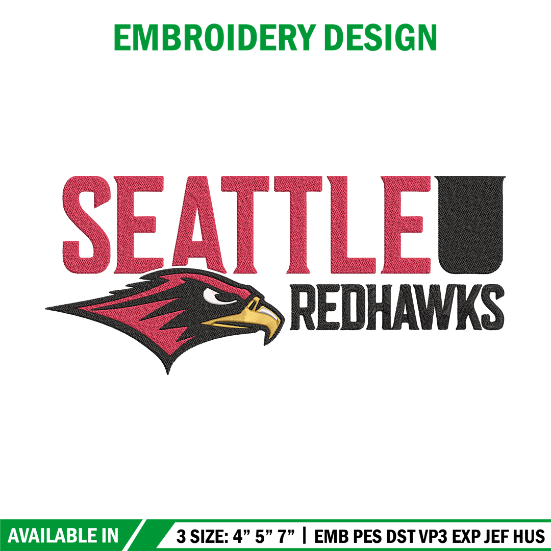 Seattle University logo embroidery design, NCAA embroidery, | Inspire ...