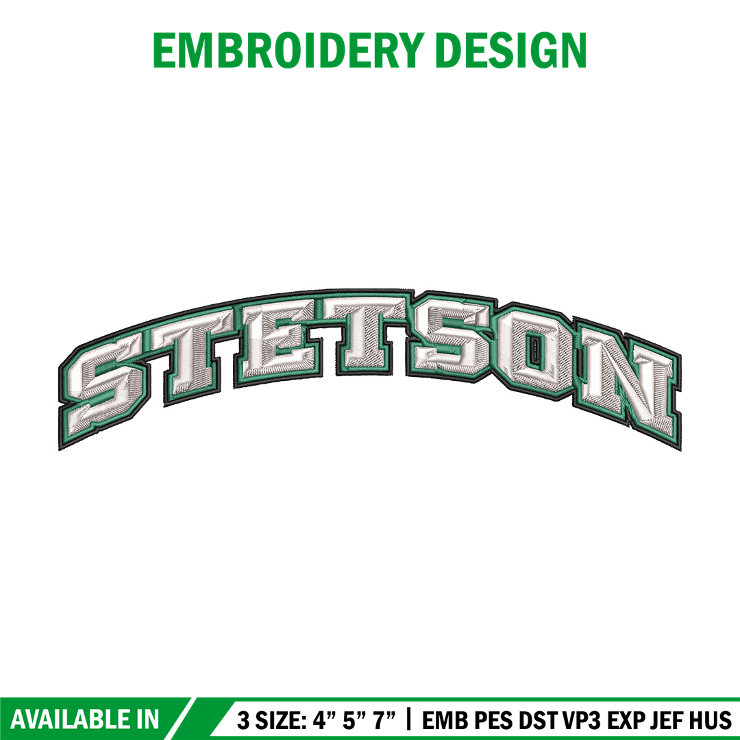 Stetson Hatters logo embroidery design, NCAA embroidery, Emb | Inspire ...