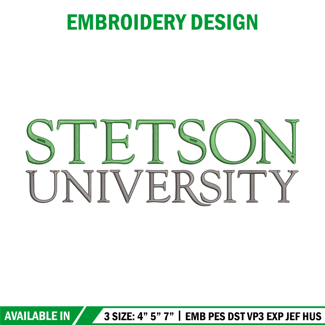Stetson University logo embroidery design,NCAA embroidery, S | Inspire ...