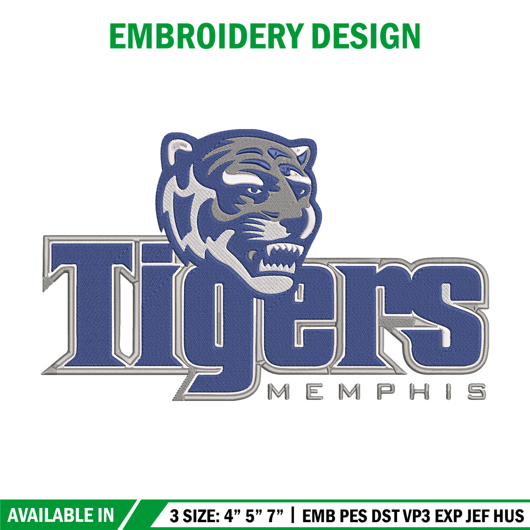 Tigers Memphis logo embroidery design, NCAA embroidery, Spor | Inspire ...