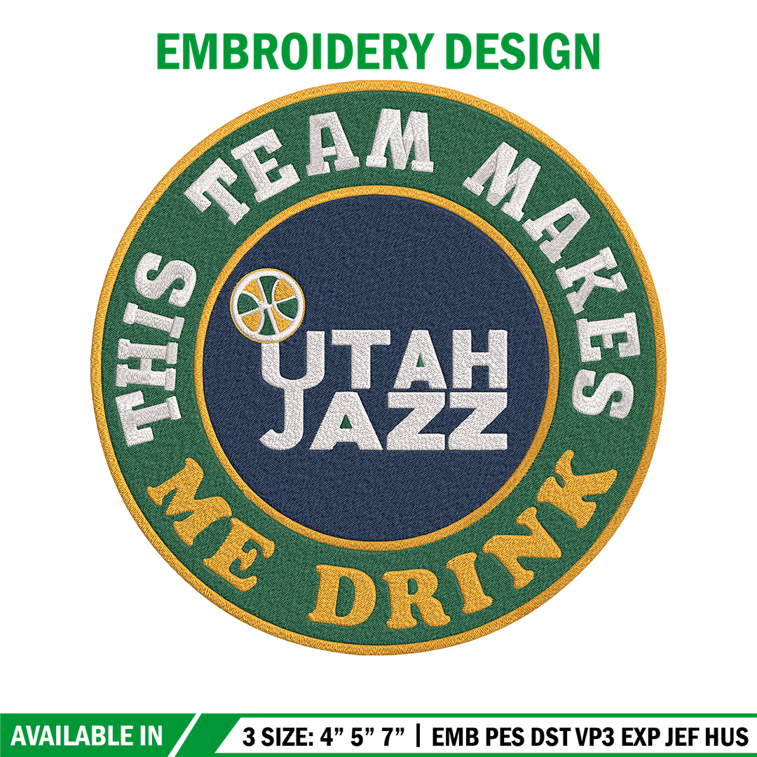 Utah Jazz logo embroidery design, NBA embroidery,Sport embro | Inspire ...