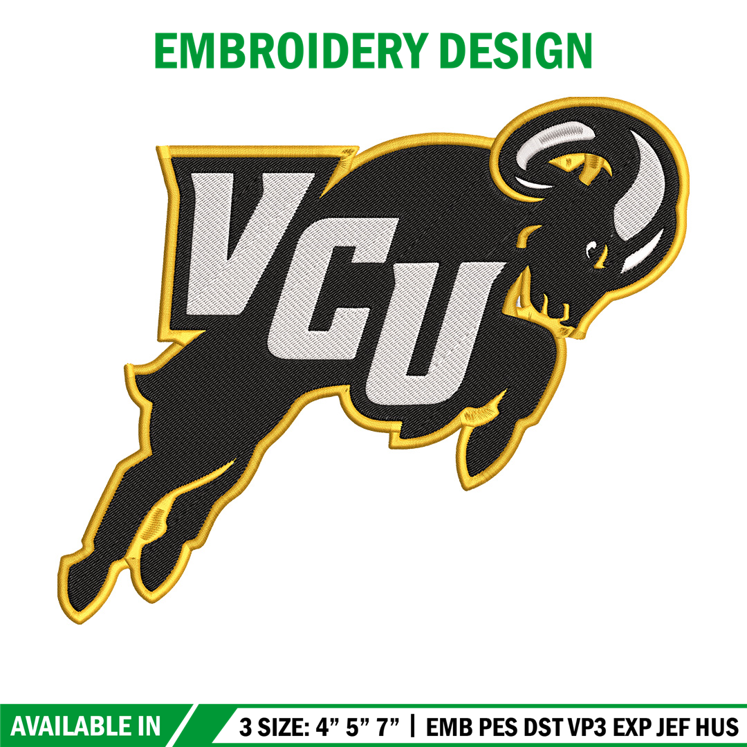 VCU Rams Logo embroidery design, NCAA embroidery,Sport embro | Inspire ...