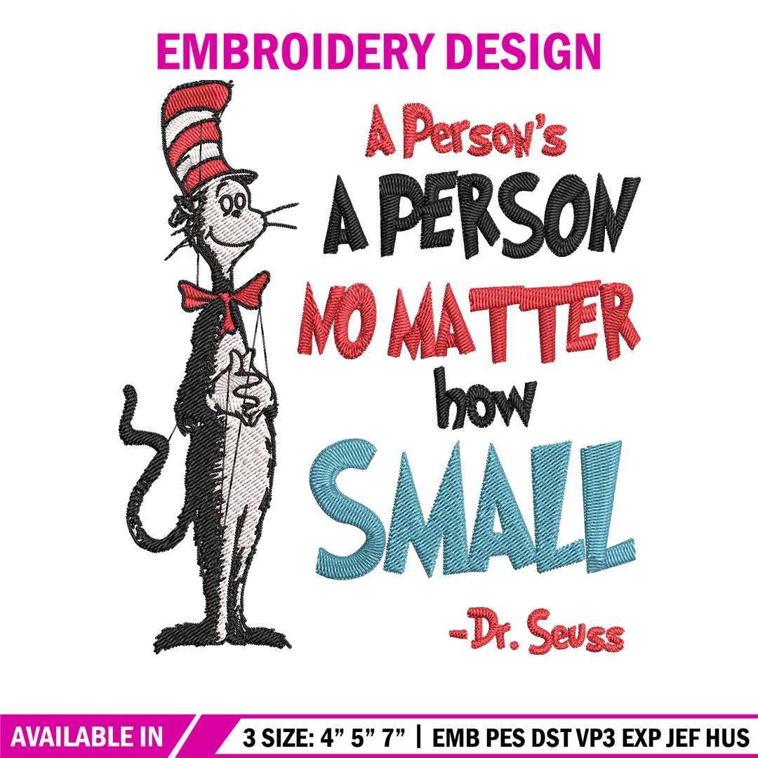 A person's no matter how small Dr Seuss Embroidery Design, D - Inspire ...