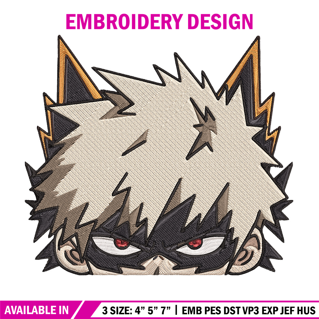 Bakugo Peeker Embroidery Design, Mha Embroidery, Embroidery | Inspire ...