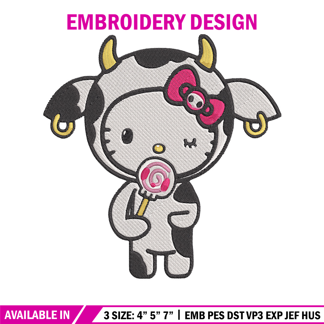Hello kitty cow Embroidery Design, Hello kitty Embroidery, E - Inspire ...