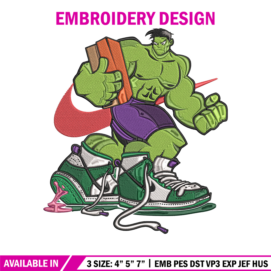 Hulk x nike Embroidery Design, Marvel Embroidery, Embroidery | Inspire ...