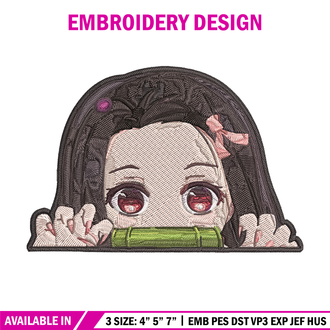 Nezuko chibi Embroidery Design, Demon slayer Embroidery, Emb | Inspire ...