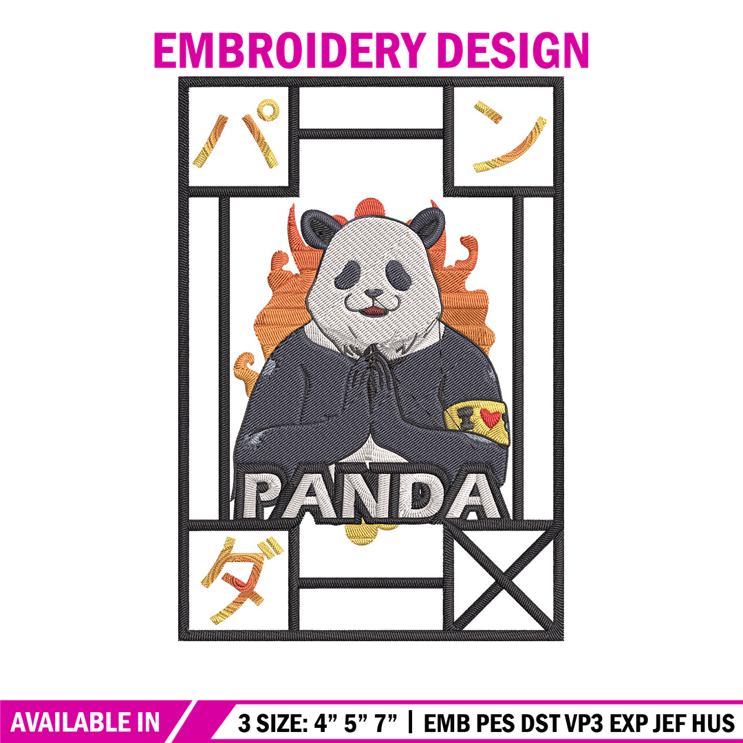Panda poster Embroidery Design, Jujutsu Embroidery, Embroide | Inspire ...