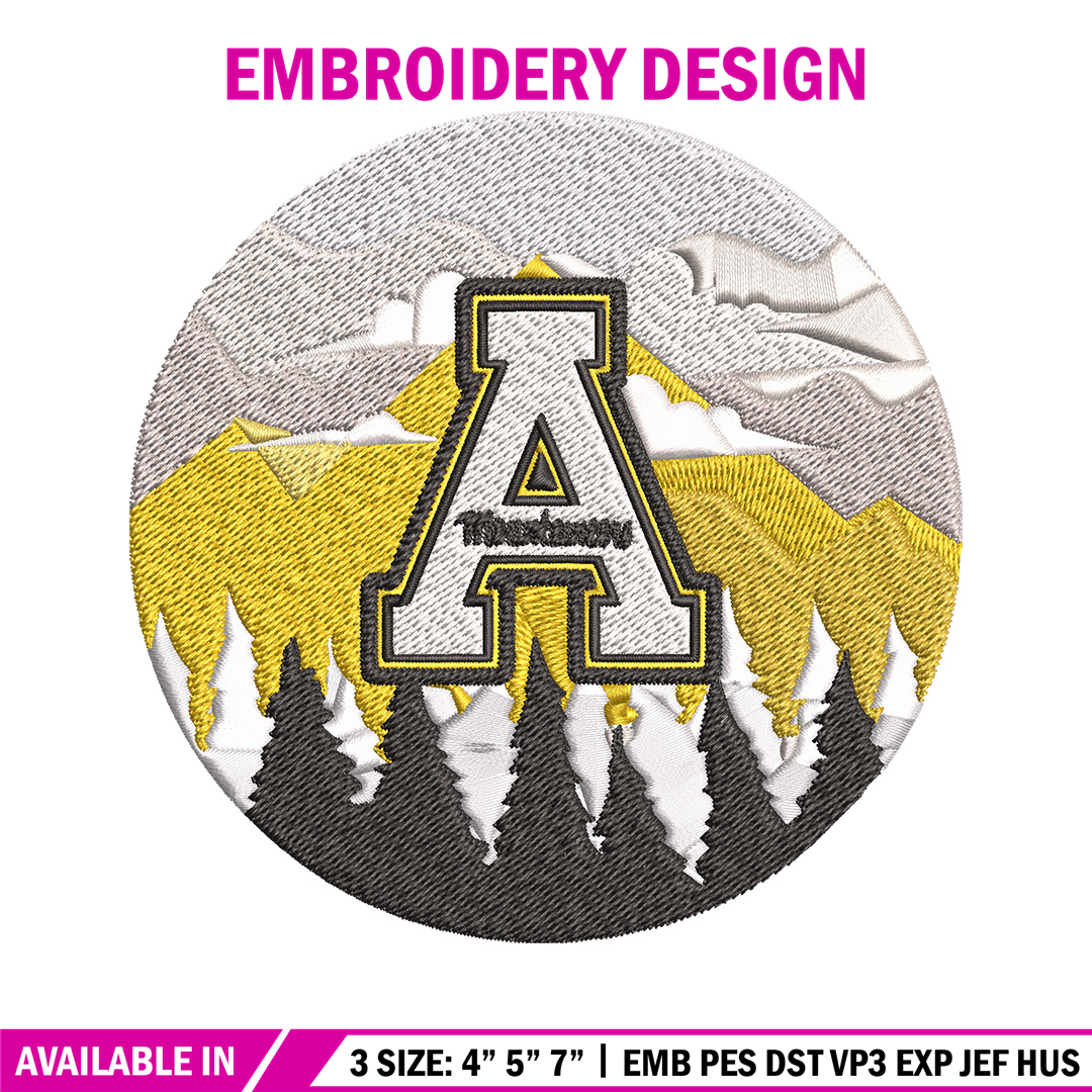 Appalachian State logo embroidery design, NCAA embroidery, E | Inspire ...