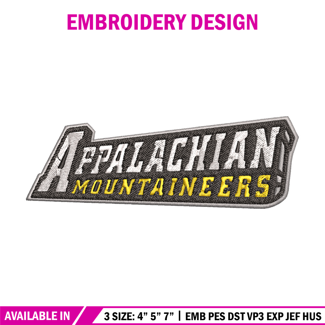 Appalachian State logo embroidery design, NCAA embroidery, E | Inspire ...