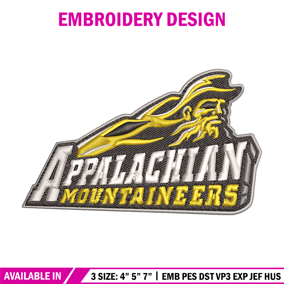 Appalachian State logo embroidery design, NCAA embroidery, S | Inspire ...