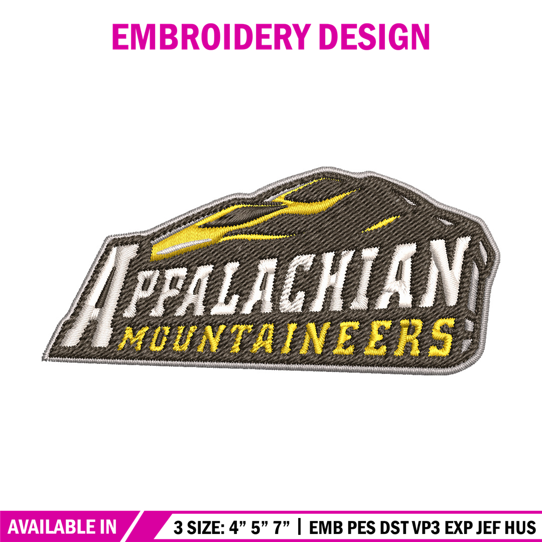 Appalachian State logo embroidery design, NCAA embroidery,Sp | Inspire ...