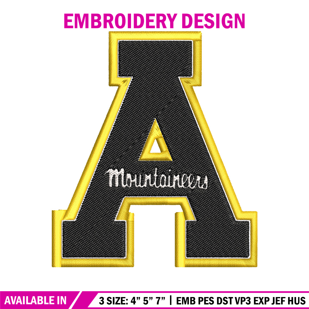 Appalachian State logo embroidery design, NCAA embroidery,Sp | Inspire ...