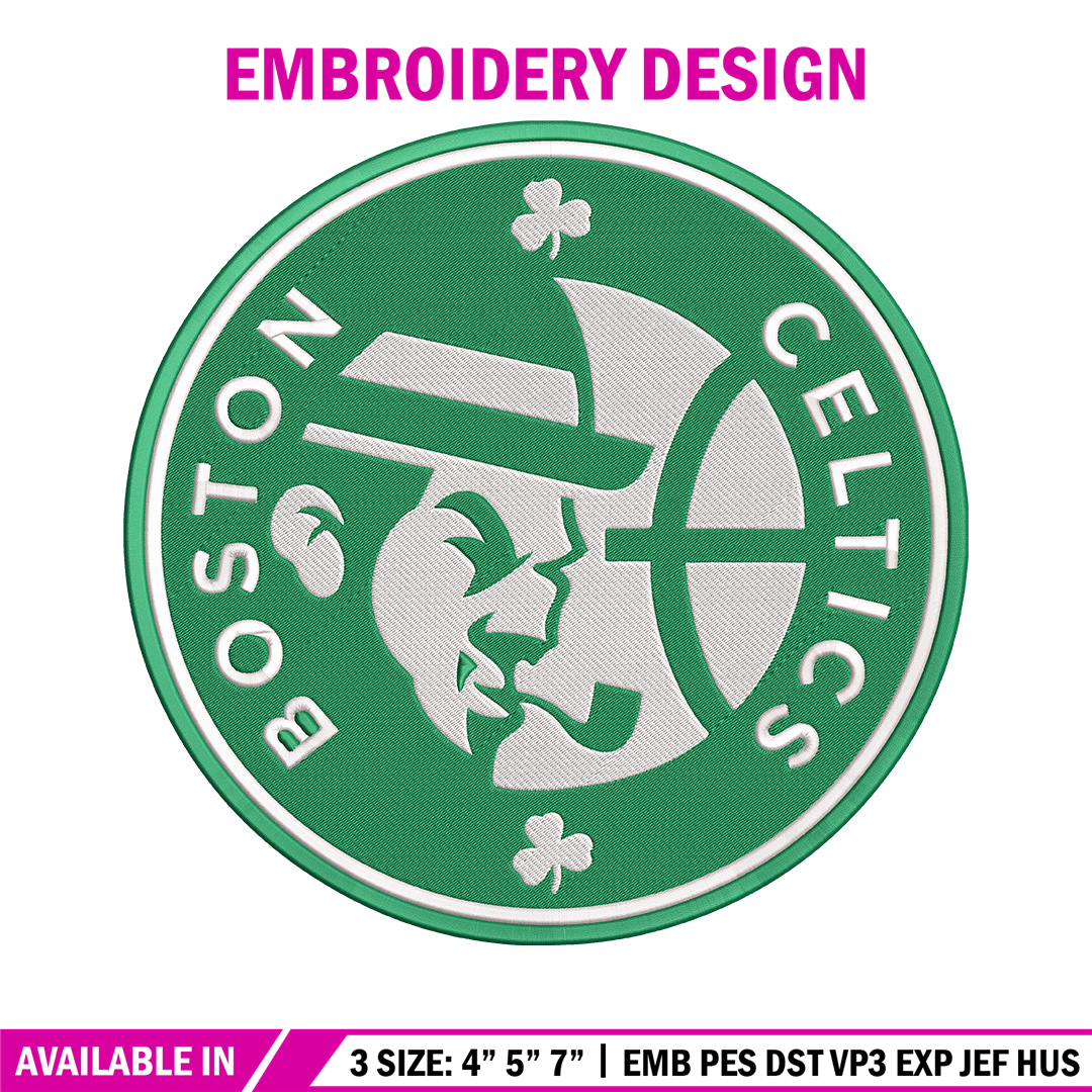 Boston Celtics logo embroidery design, NBA embroidery, Sport | Inspire ...