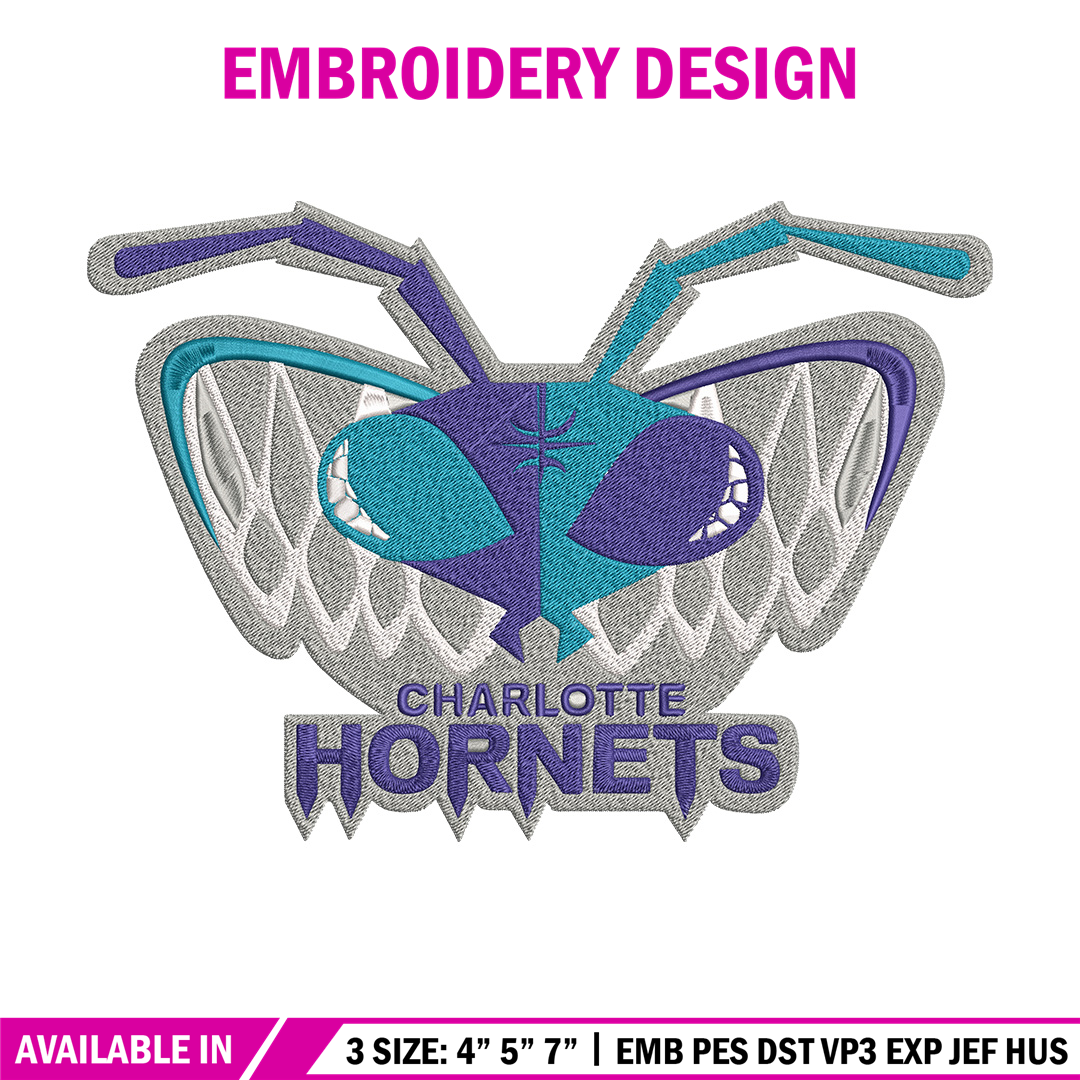 Charlotte Hornets Logo embroidery design, NBA embroidery, Sp | Inspire ...