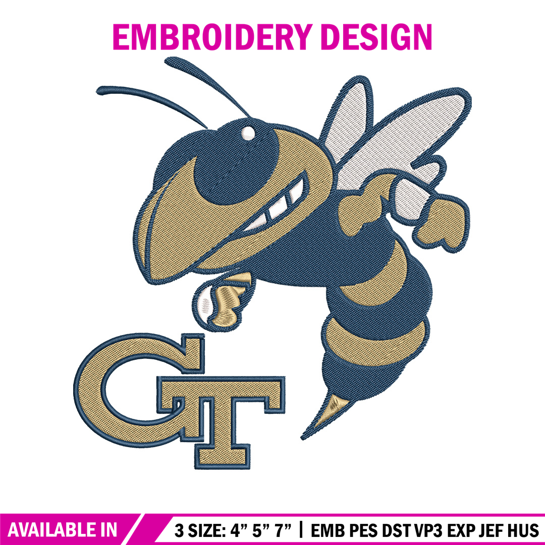 Georgia Tech Logo embroidery design, NCAA embroidery, Sport | Inspire ...