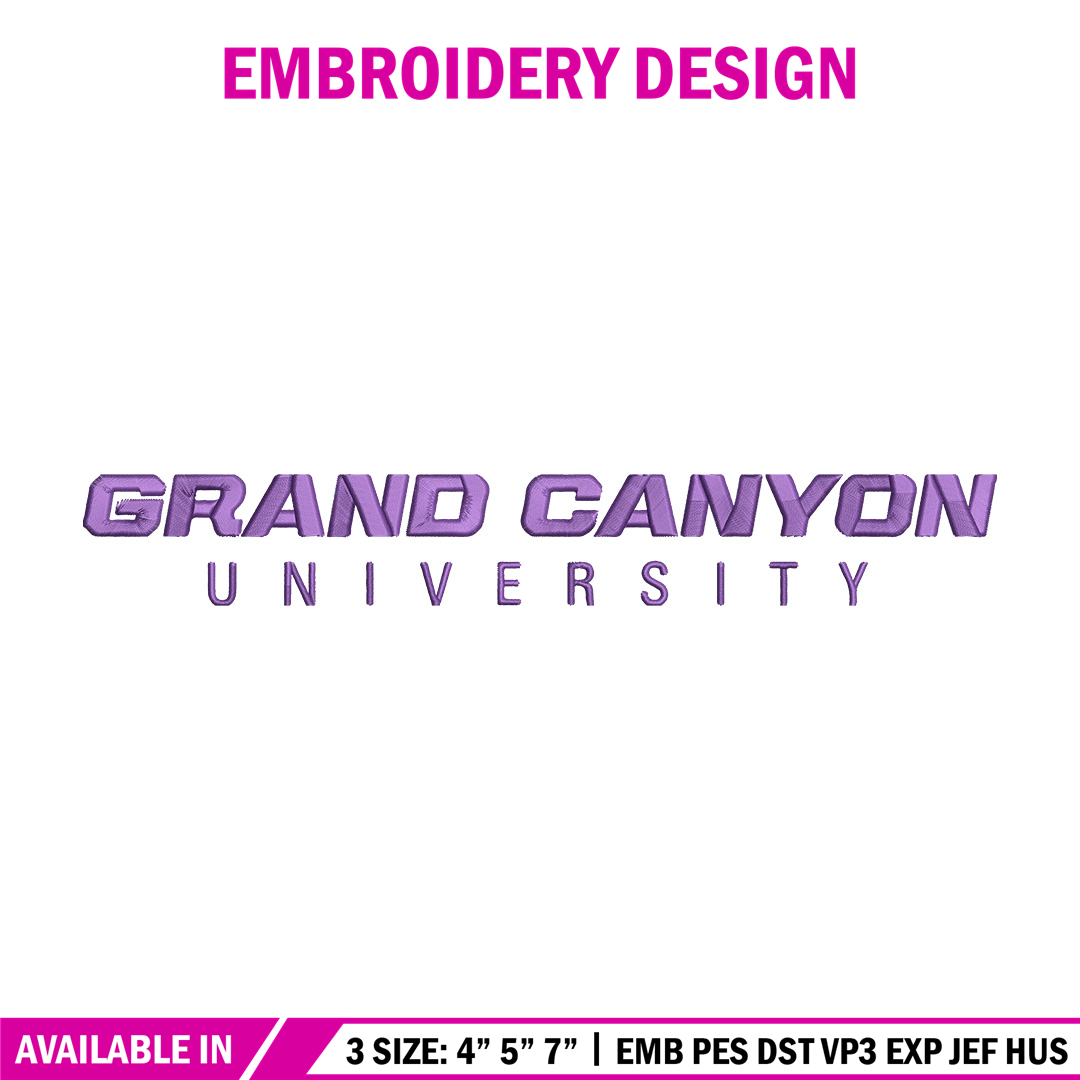 Grand Canyon University logo embroidery design, NCAA embroid | Inspire ...