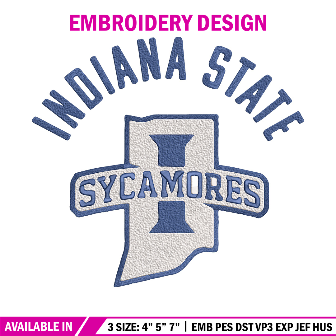 Indiana State University embroidery design,NCAA embroidery, | Inspire ...