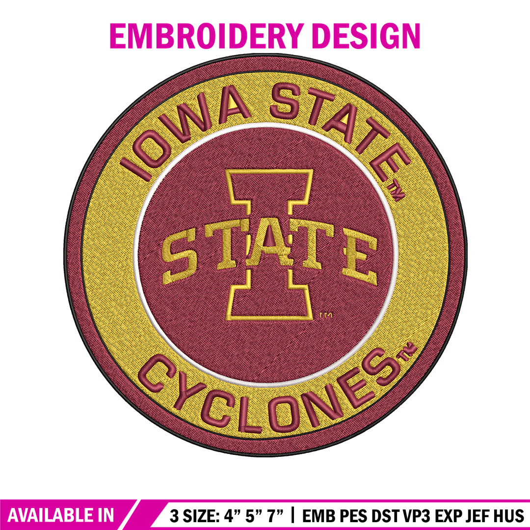 Iowa State logo embroidery design, NCAA embroidery, Sport em | Inspire ...