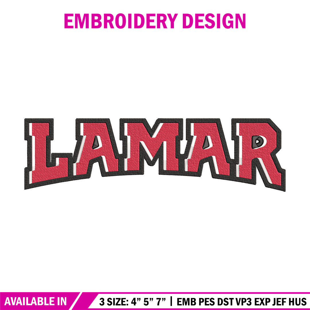 Lamar University logo embroidery design, NCAA embroidery, Em | Inspire ...