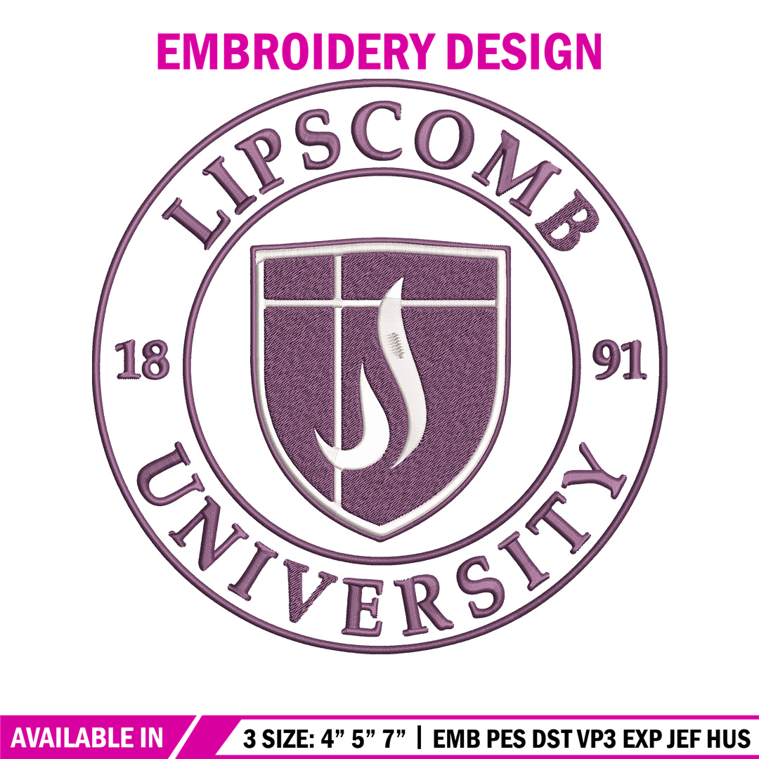 Lipscomb University logo embroidery design, NCAA embroidery, | Inspire ...