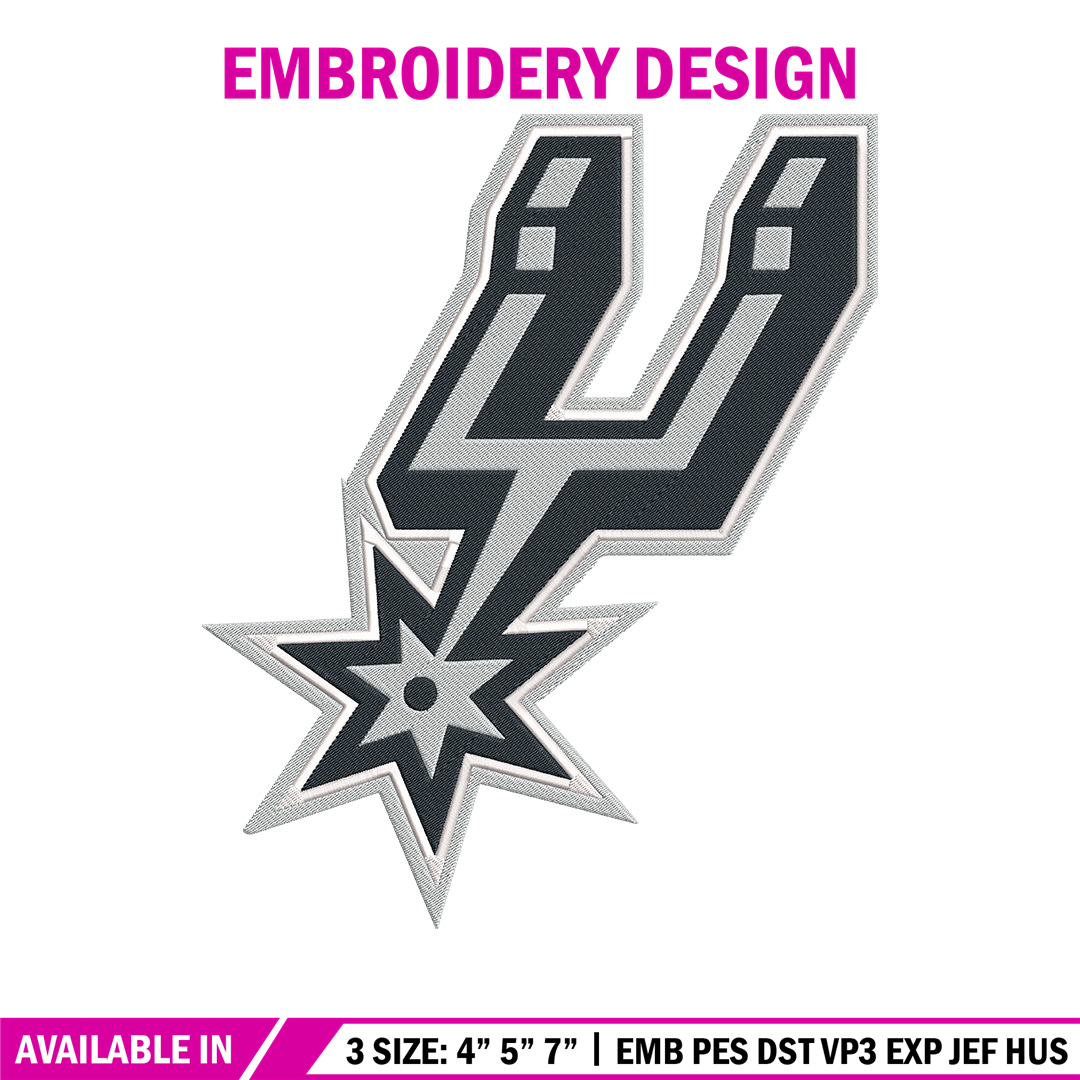 San Antonio Spurs logo embroidery design, NBA embroidery, Sp | Inspire ...