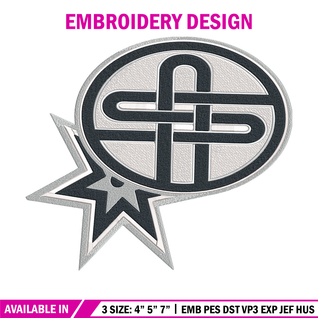 San Antonio Spurs logo embroidery design, NBA embroidery,Emb | Inspire ...