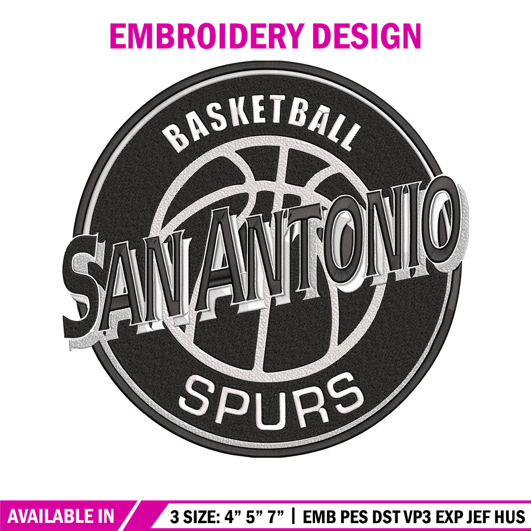 San Antonio Spurs logo embroidery design, NBA embroidery,Emb | Inspire ...