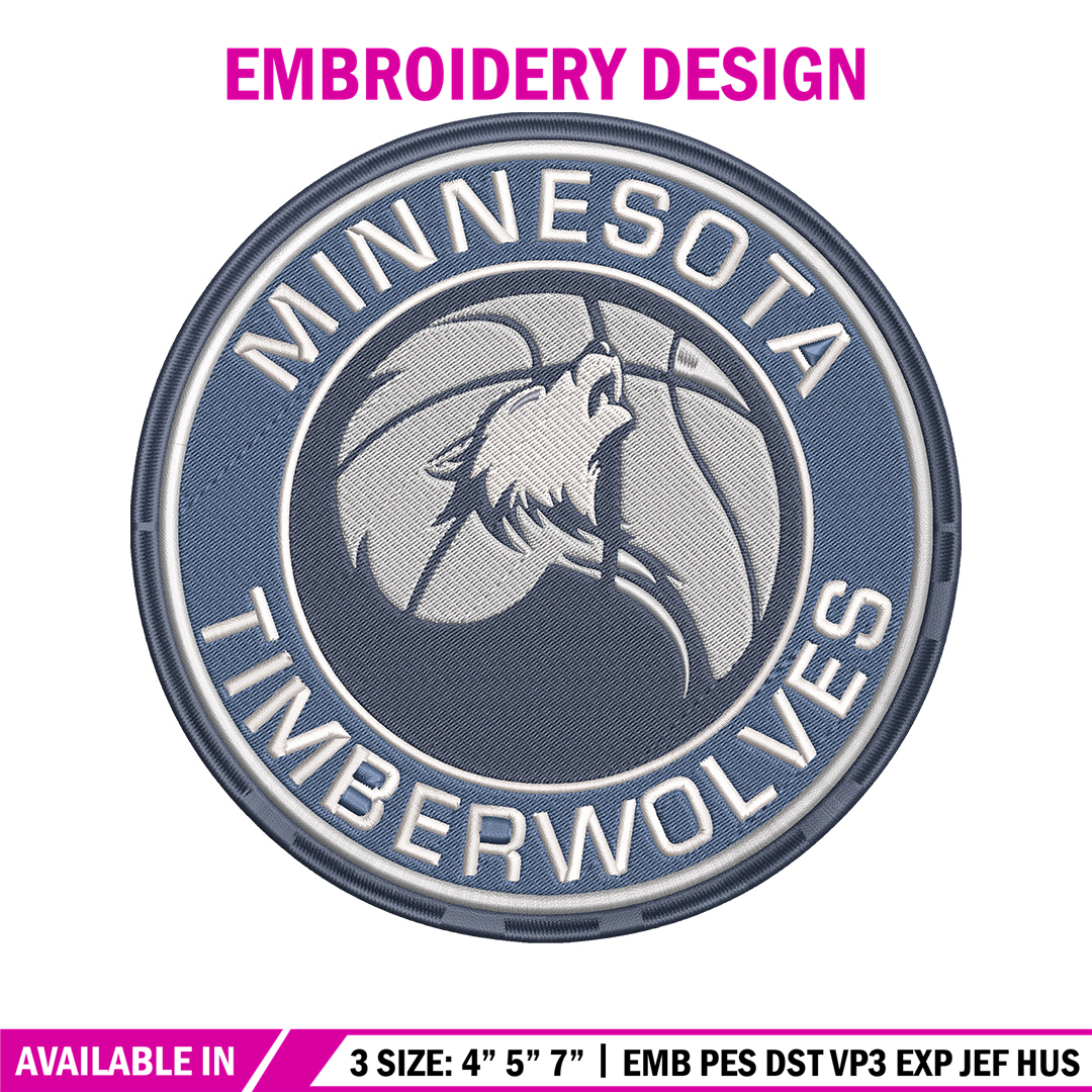Timberwolves logo embroidery design, NBA embroidery, Sport e | Inspire ...