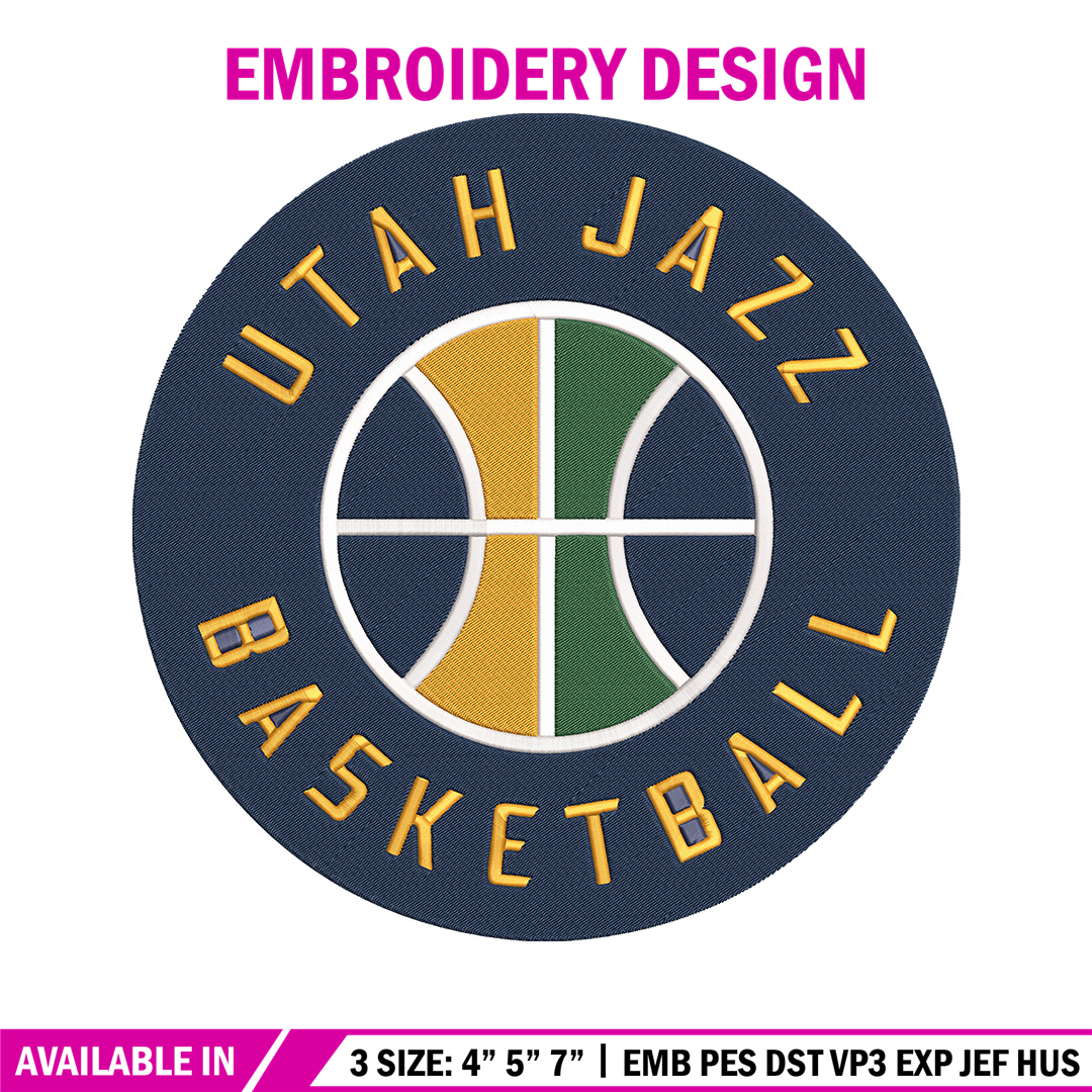Utah Jazz logo embroidery design, NBA embroidery, Sport embr | Inspire ...