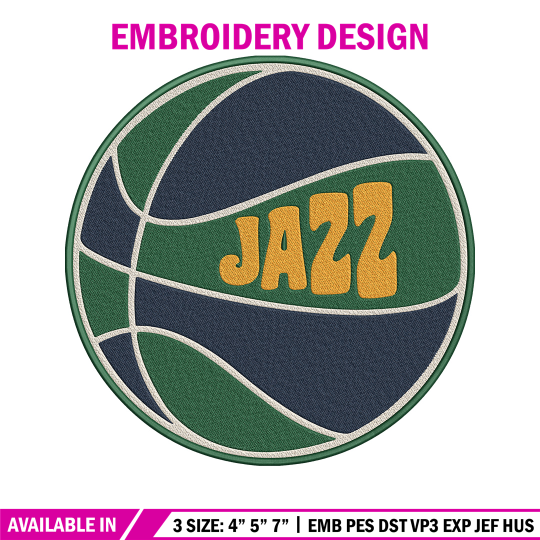 Utah Jazz logo embroidery design, NBA embroidery, Sport embr | Inspire ...