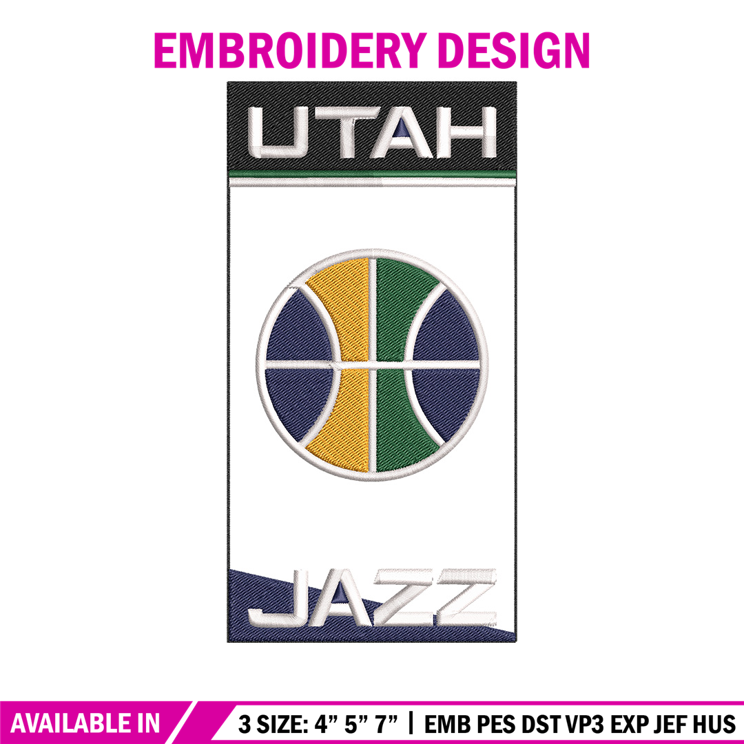 Utah Jazz logo embroidery design,NBA embroidery, Sport embro | Inspire ...