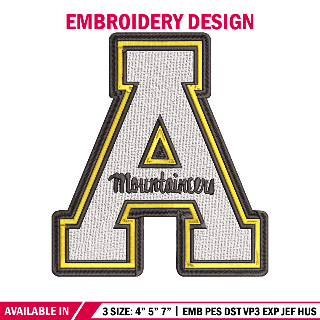Appalachian State logo embroidery design, NCAA embroidery, S | Inspire ...
