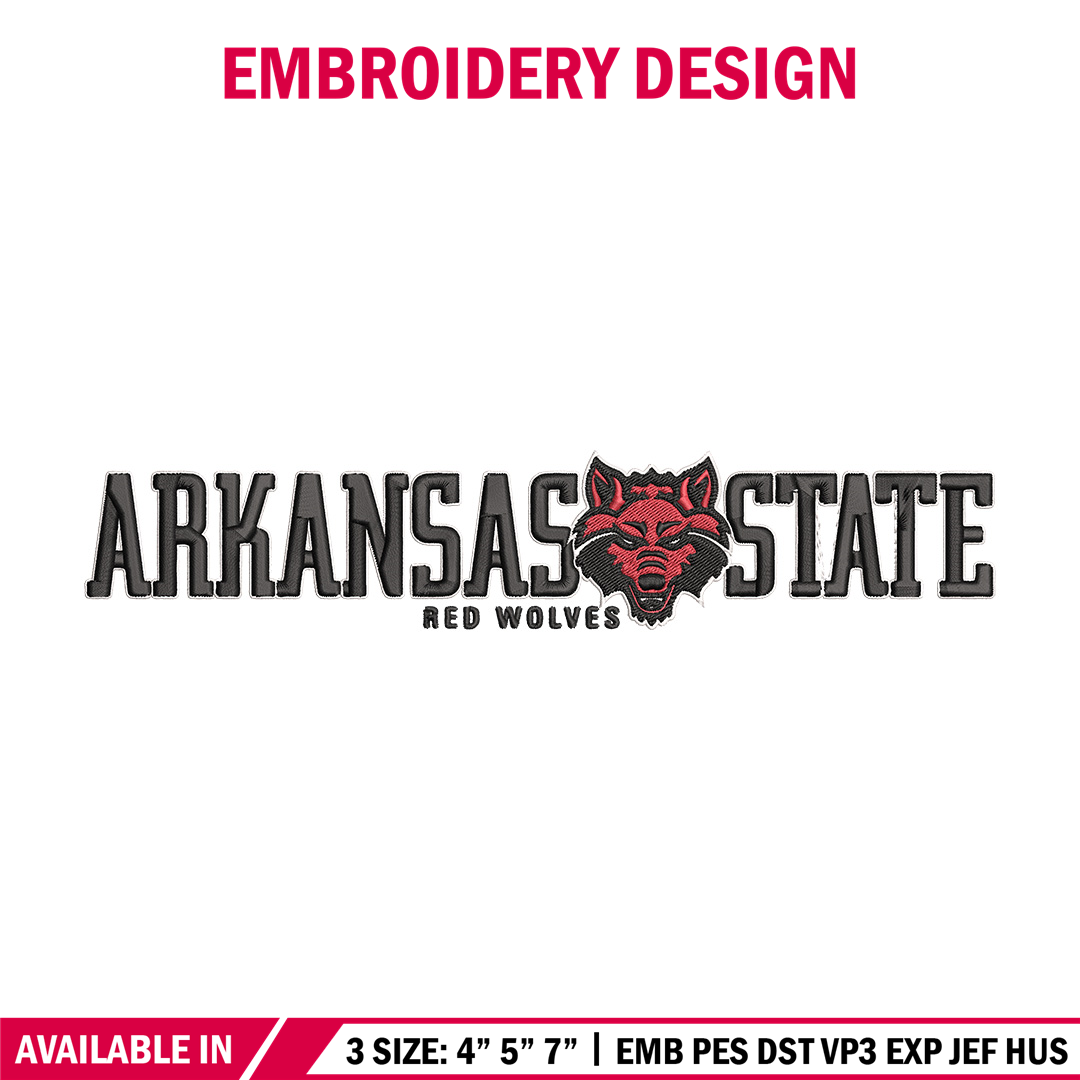 Arkansas State logo embroidery design, NCAA embroidery,Sport | Inspire ...