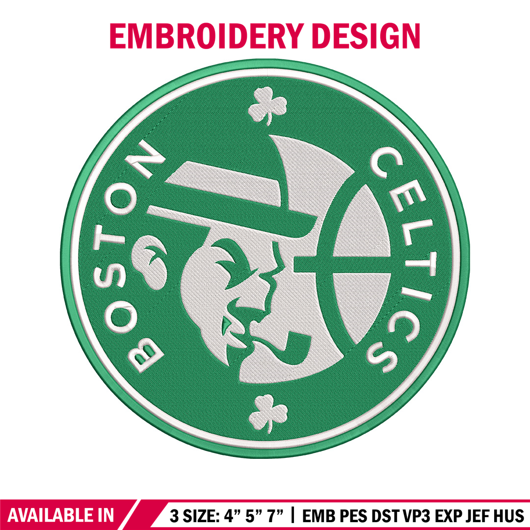 Boston Celtics logo embroidery design, NBA embroidery, Sport | Inspire ...
