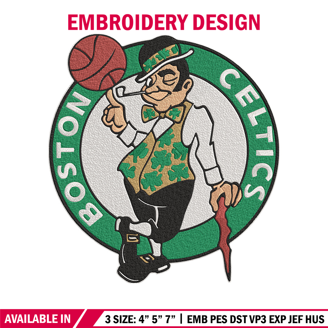 Boston Celtics mascot embroidery design, NBA embroidery, Spo | Inspire ...