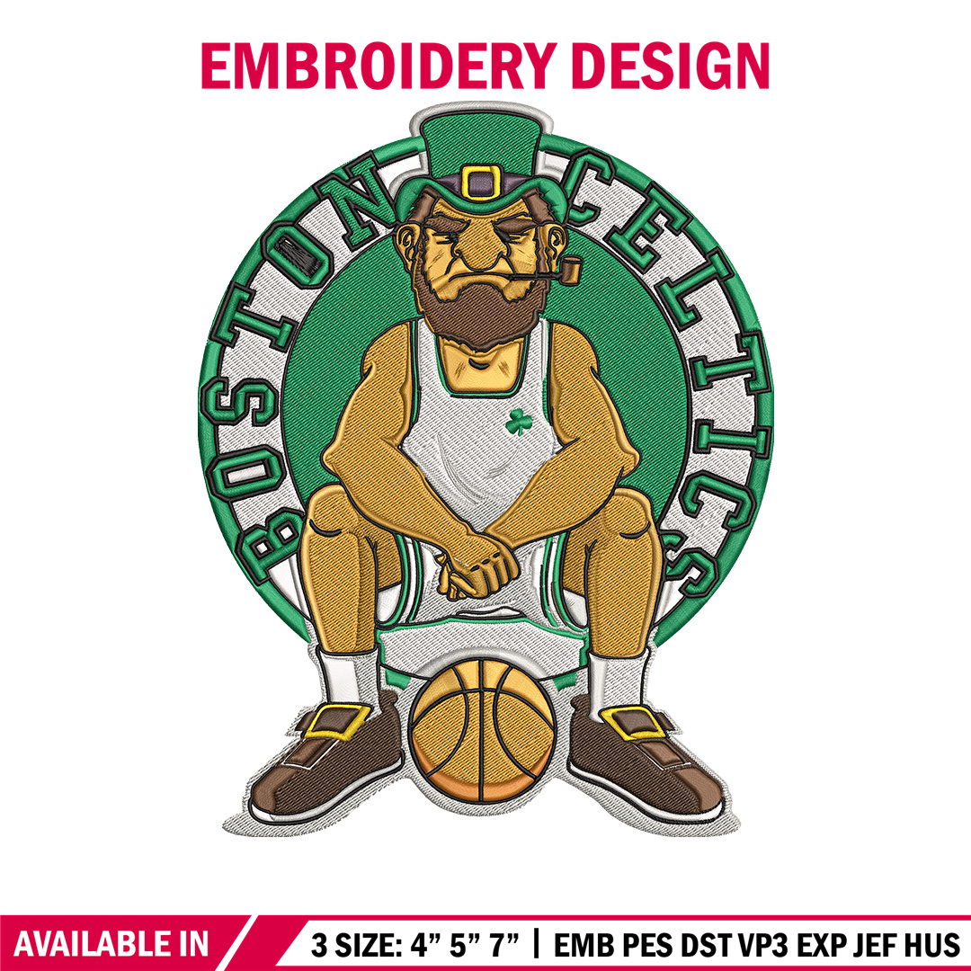 Boston Celtics mascot embroidery design, NBA embroidery, Spo | Inspire ...