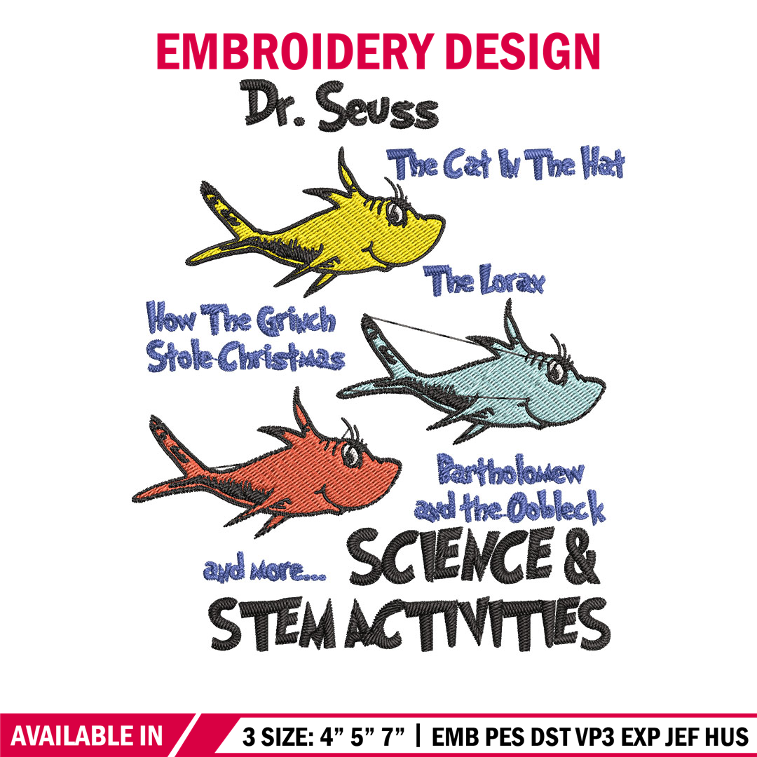 Dr Seuss Stem Activities Embroidery Design, Dr Seuss Embroid | Inspire ...