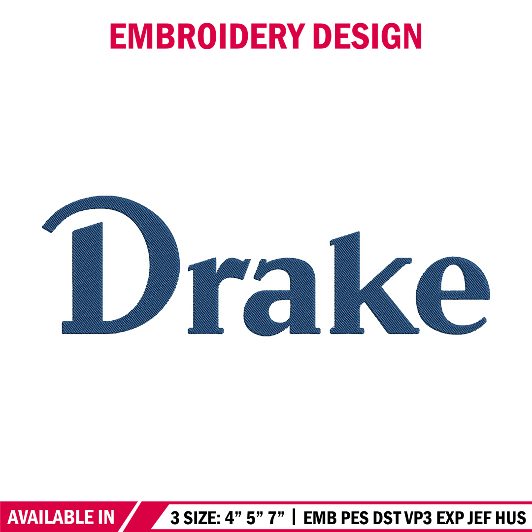 Drake Bulldogs logo embroidery design, NCAA embroidery,Sport | Inspire ...