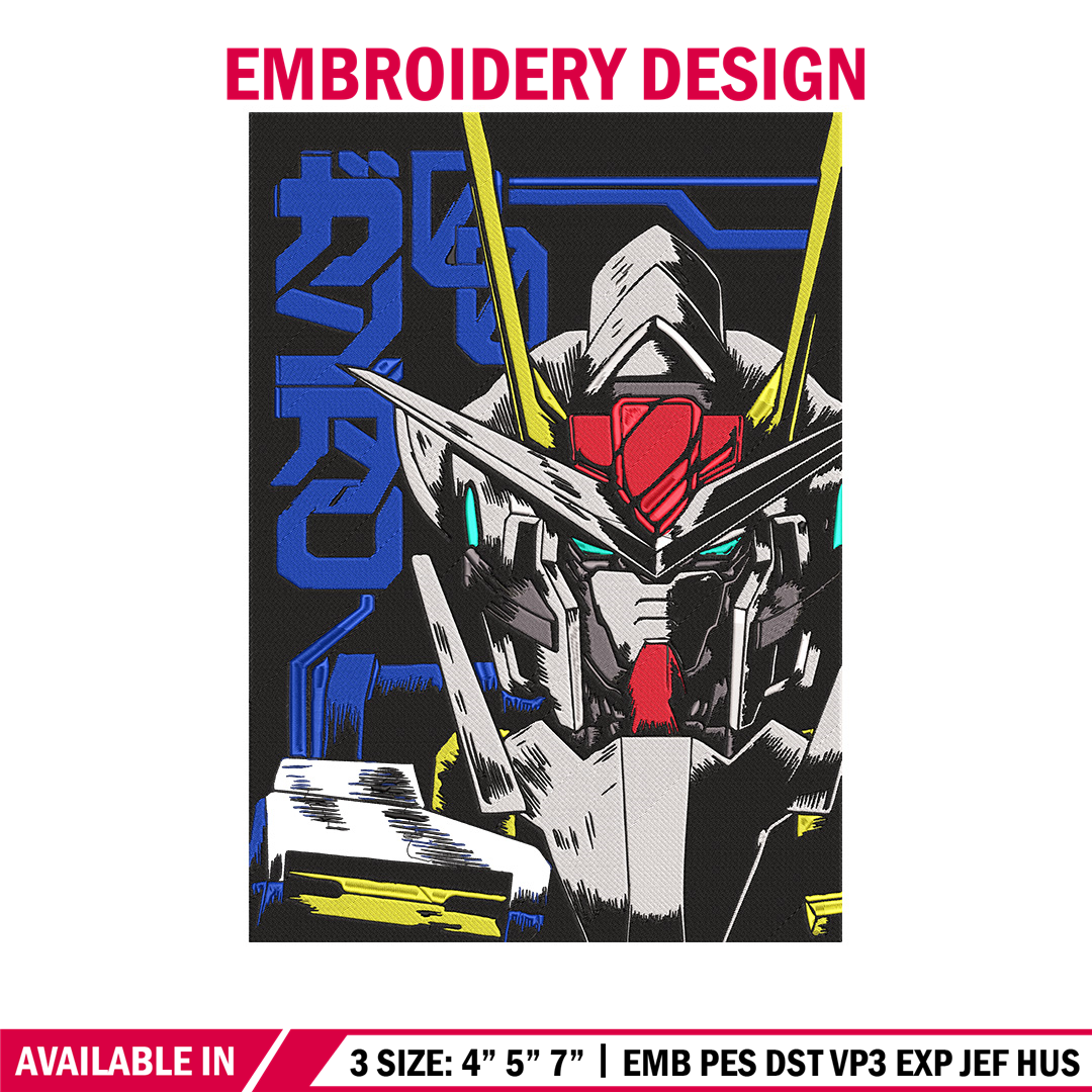 Gundam robot Embroidery Design, Gundam Embroidery, Embroider | Inspire ...