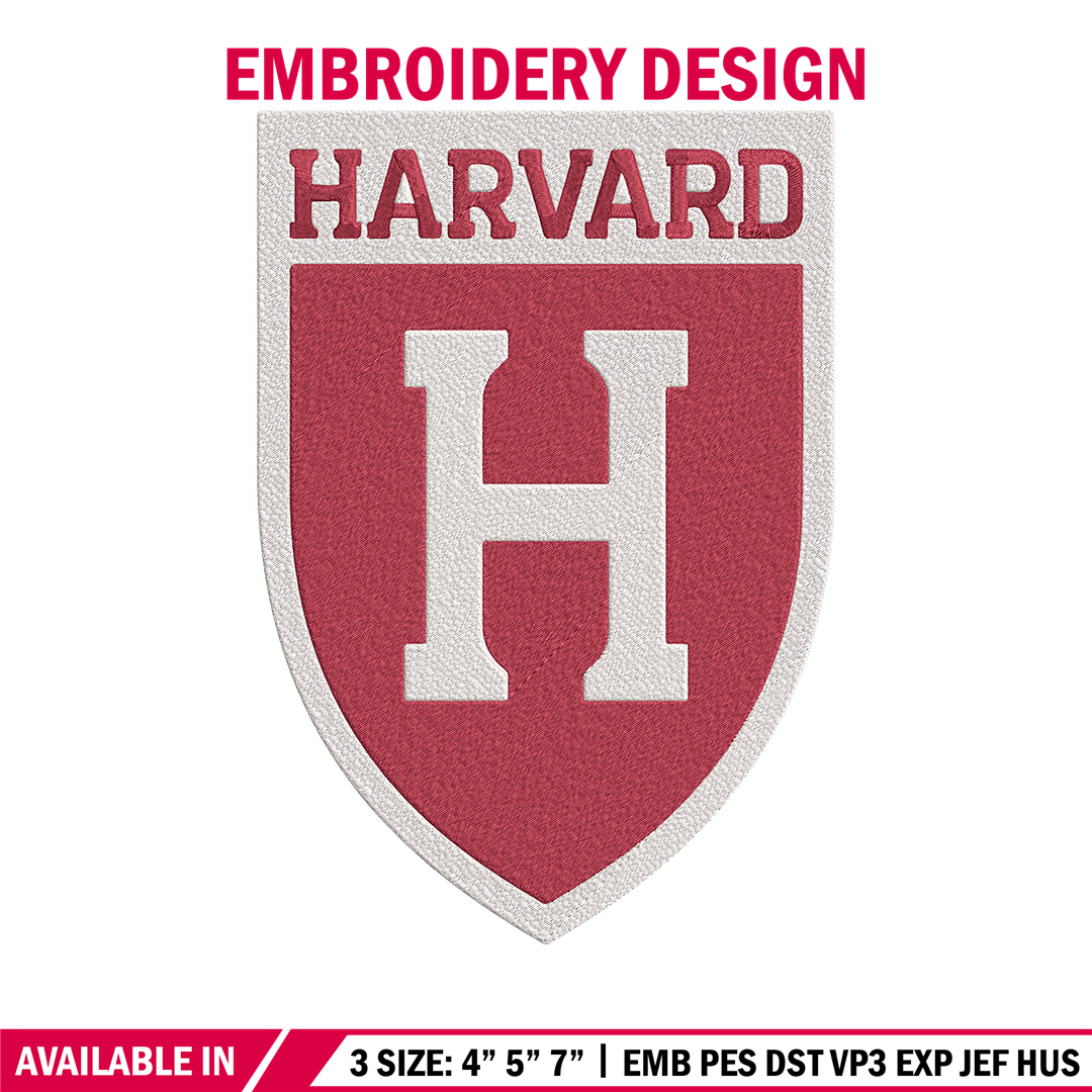 Harvard University logo embroidery design, NCAA embroidery, | Inspire ...