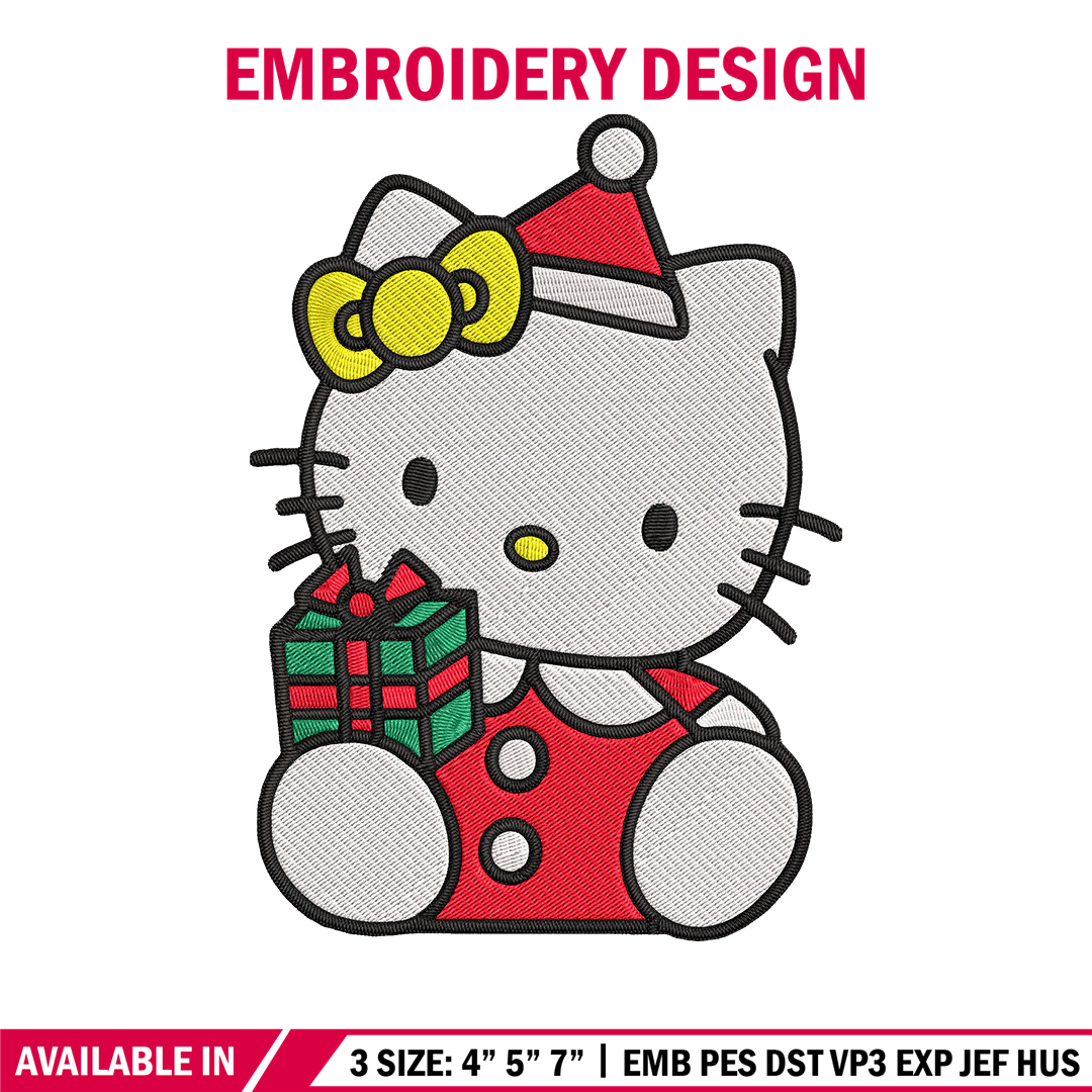 Hello kitty chrismas Embroidery Design, Hello kitty Embroide | Inspire ...