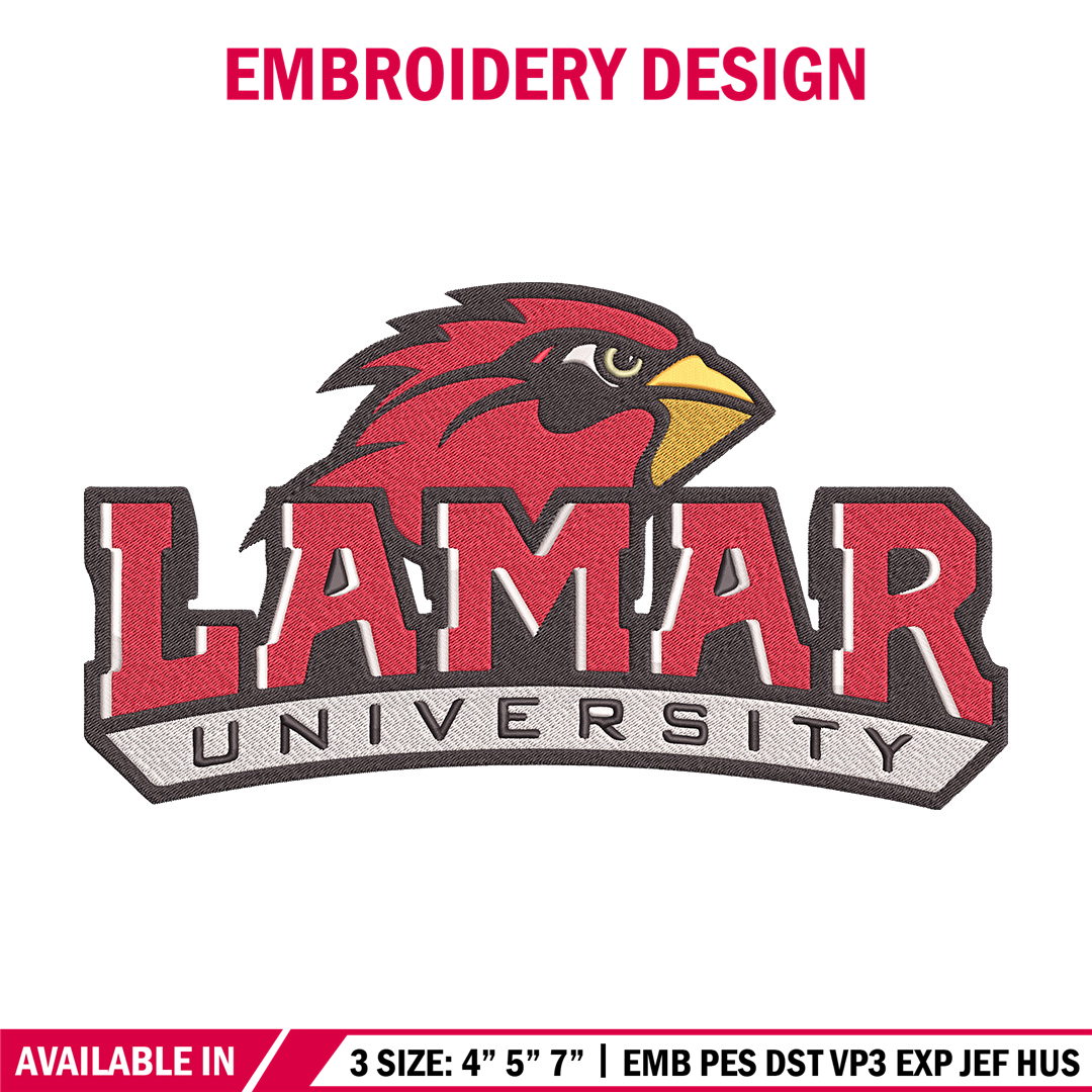 Lamar University logo embroidery design, Sport embroidery, l | Inspire ...