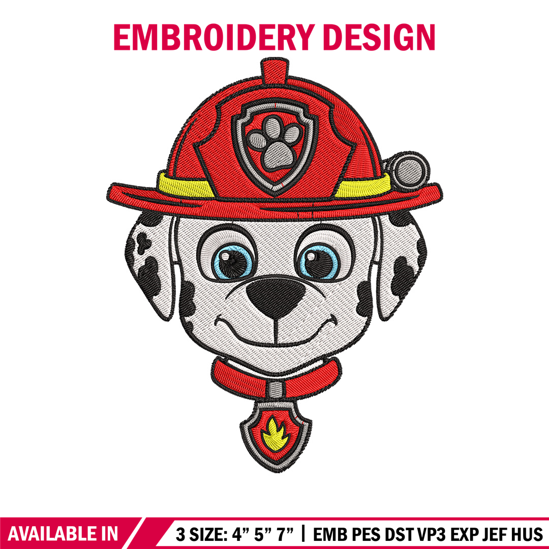 Marshall dog Embroidery Design, Paw patrol Embroidery, Embro | Inspire ...
