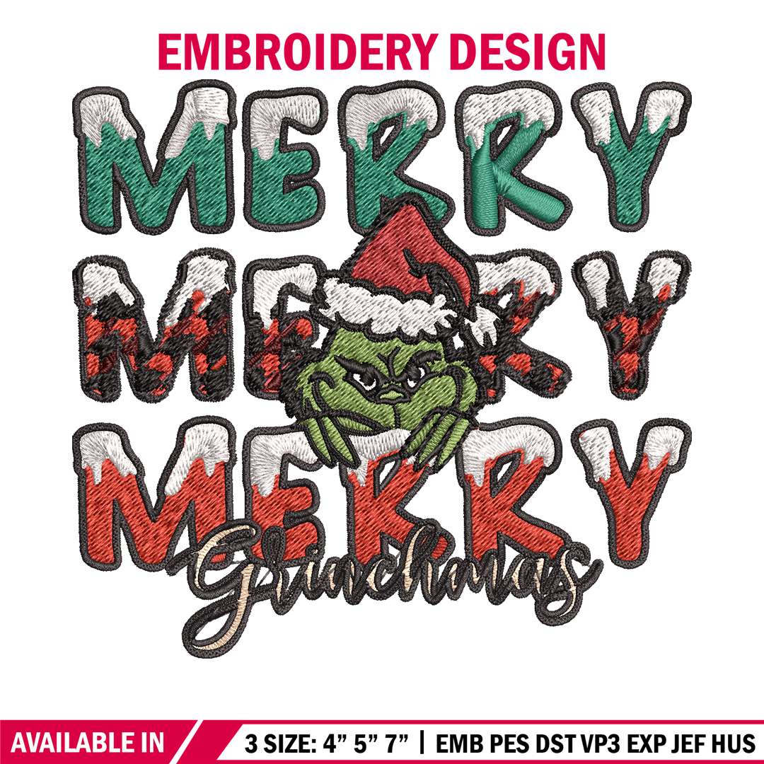 Merry Grinch logo Embroidery design, Grinch Christmas Embroi | Inspire ...