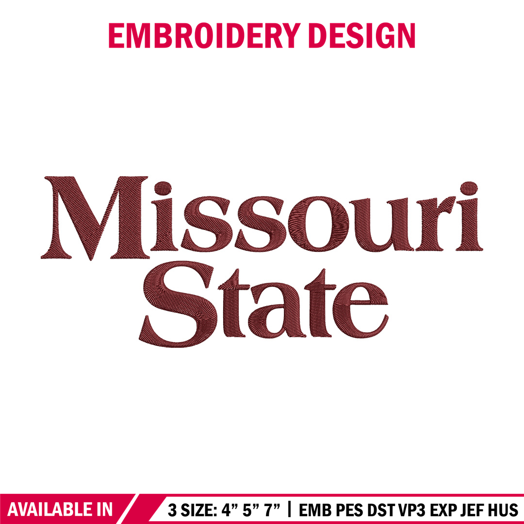 Missouri State logo embroidery design, NCAA embroidery, Embr | Inspire ...