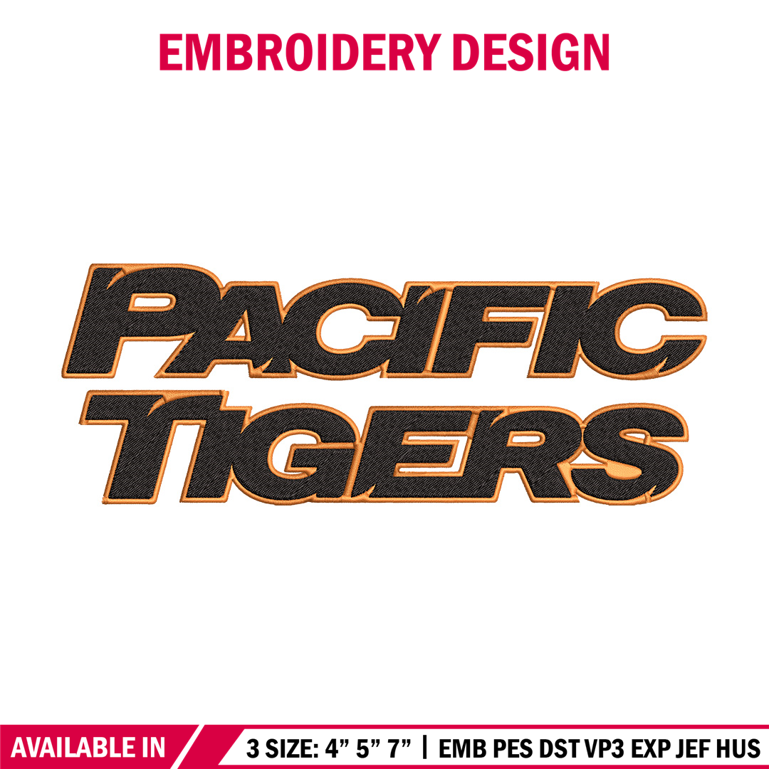 Pacific Tigers logo embroidery design, NCAA embroidery, Embr | Inspire ...